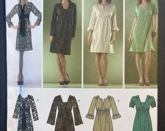 One or Two Piece Dress in Two Lengths Womens Misses Sewing Pattern ...