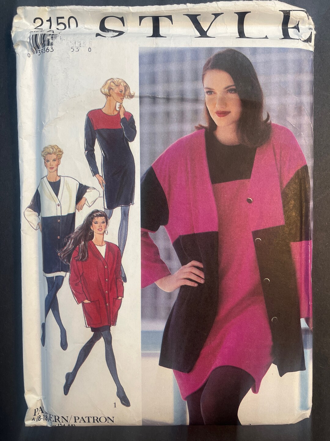Round Neckline Dress and V-neck Jacket Womens Misses Sewing Pattern ...