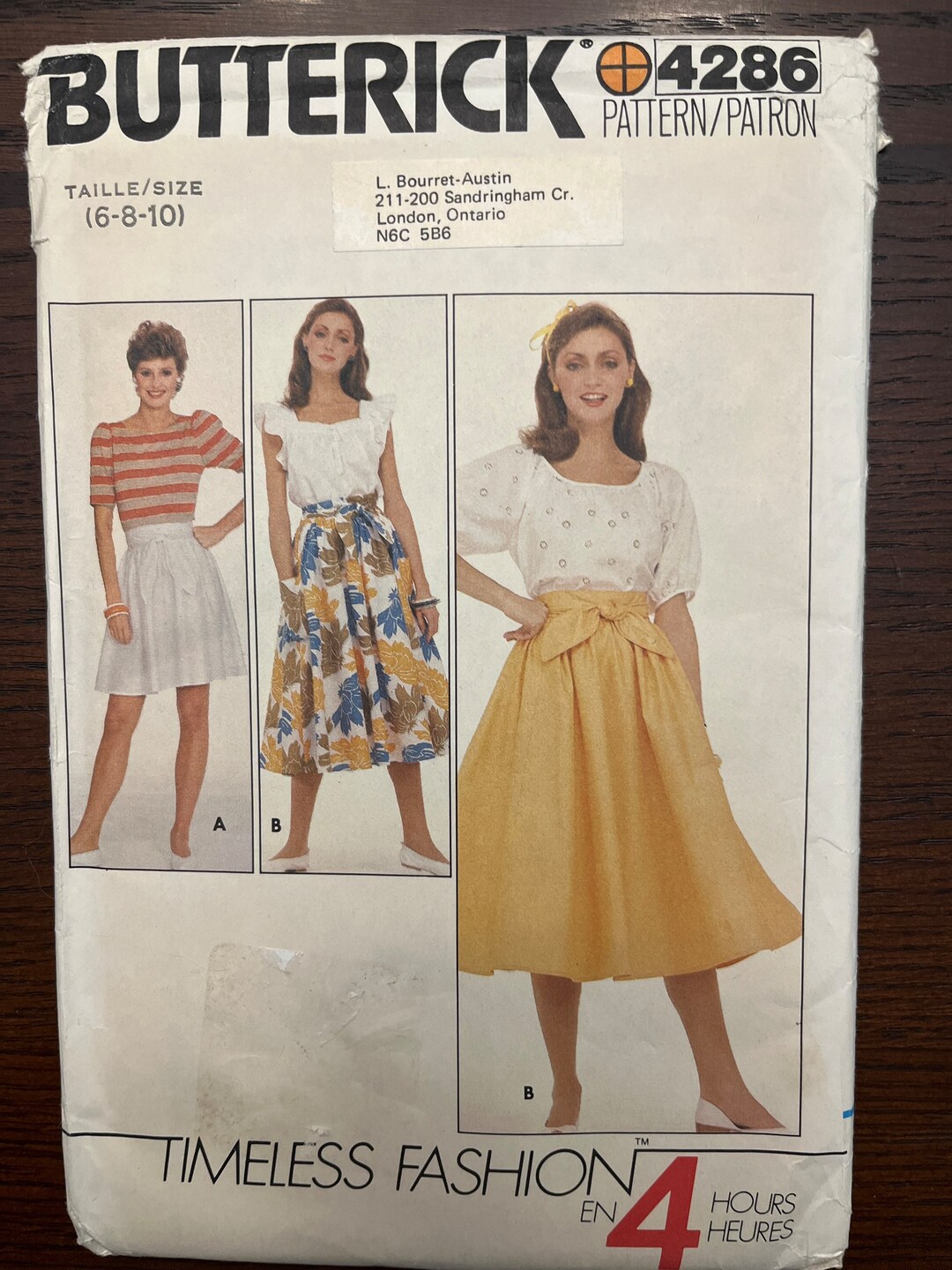 Flared Back Wrap Skirt in Two Lengths Womens Misses Sewing Pattern ...