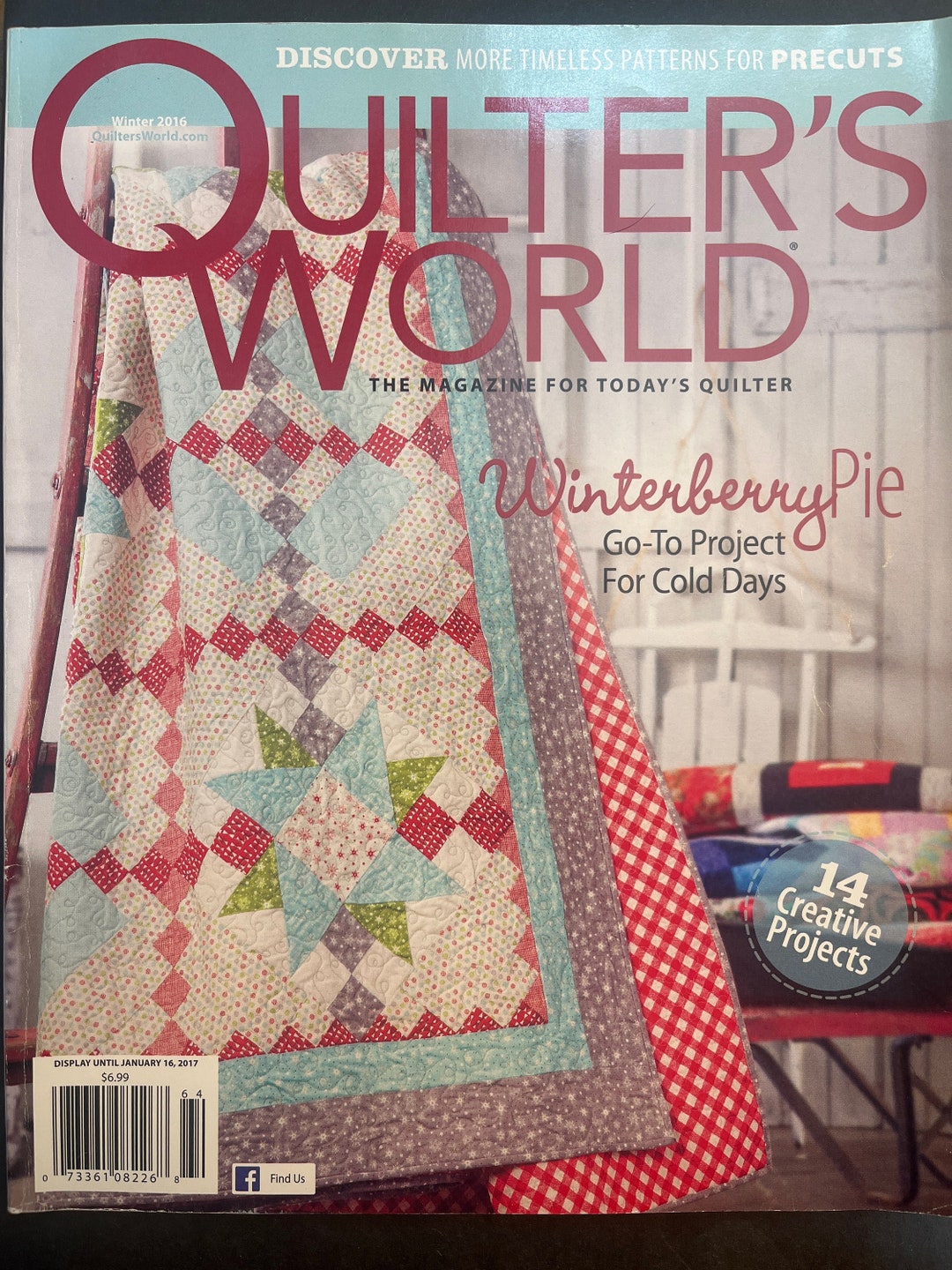 Quilters World Magazine Quilt Pattern Instruction Winter 2016 - Etsy