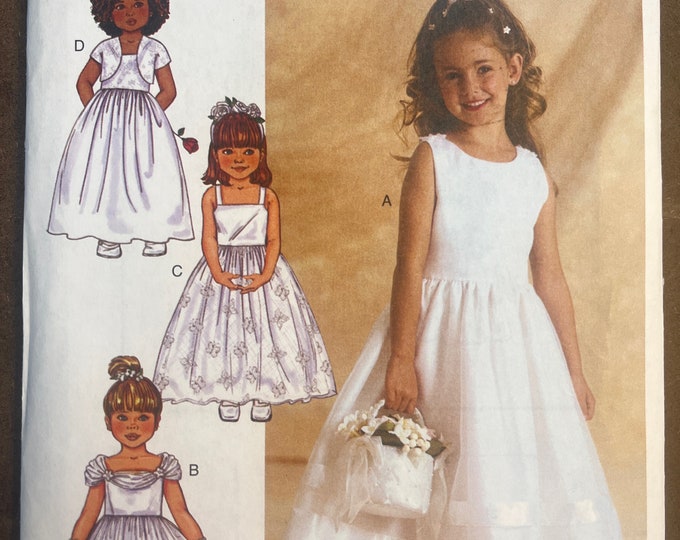 Flared Evening Length Dress and Jacket Girls Sewing Pattern Butterick ...