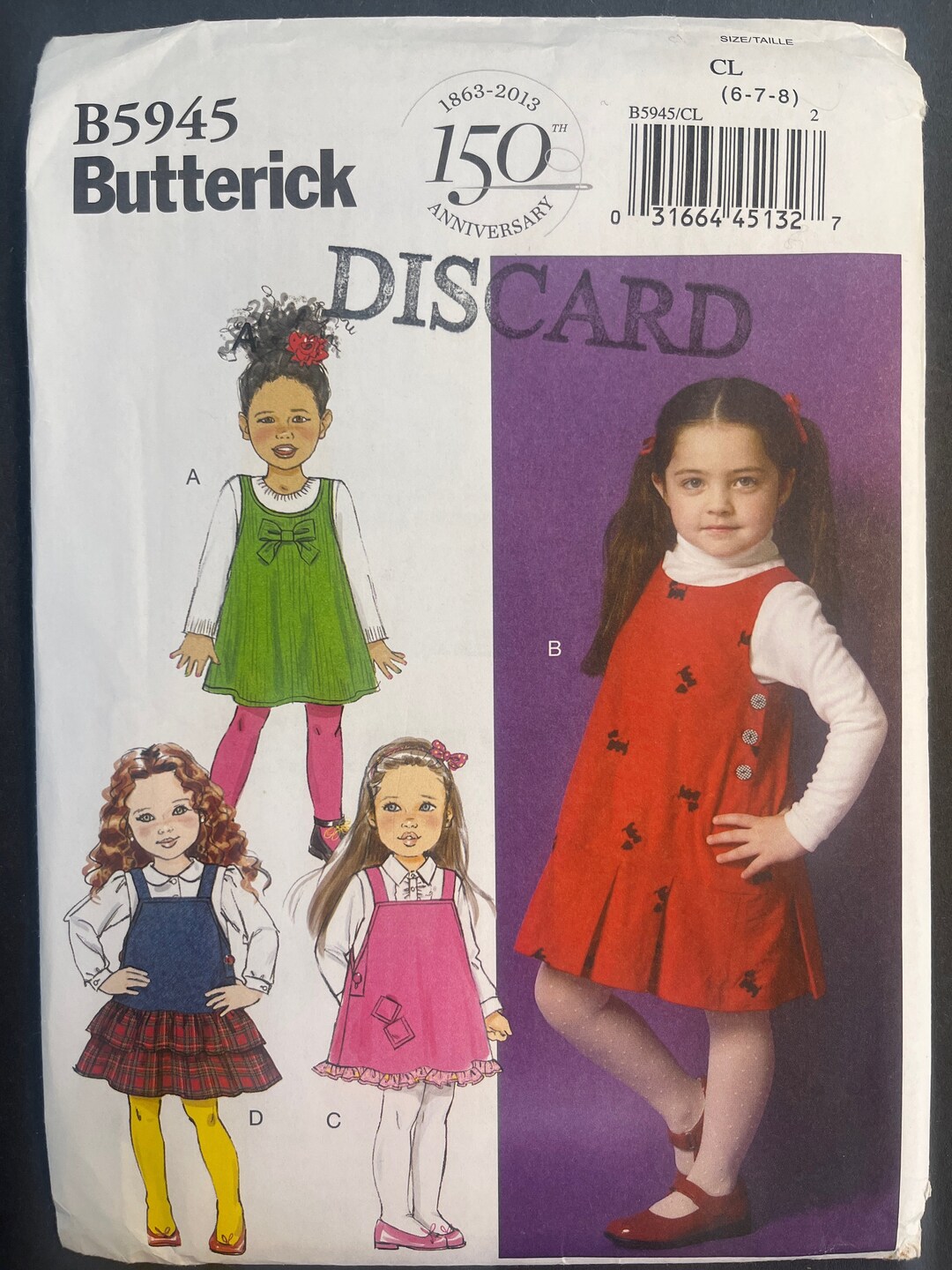 Pullover Jumpers Girls Sewing Pattern Butterick 5945 Uncut Size 6 7 8 ...