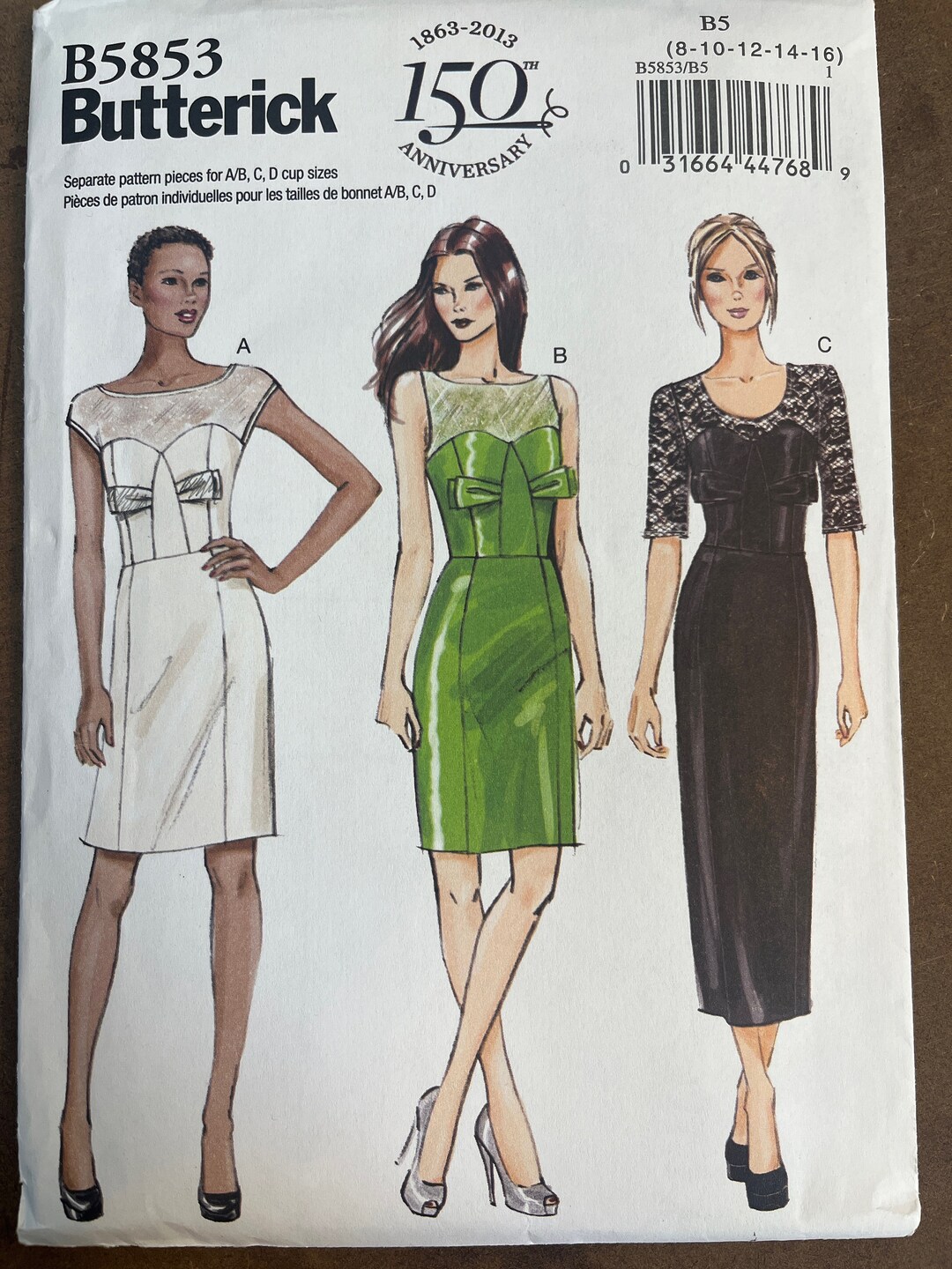 Fitted Boned Bodice Dress Womens Misses Sewing Pattern Butterick 5853 ...