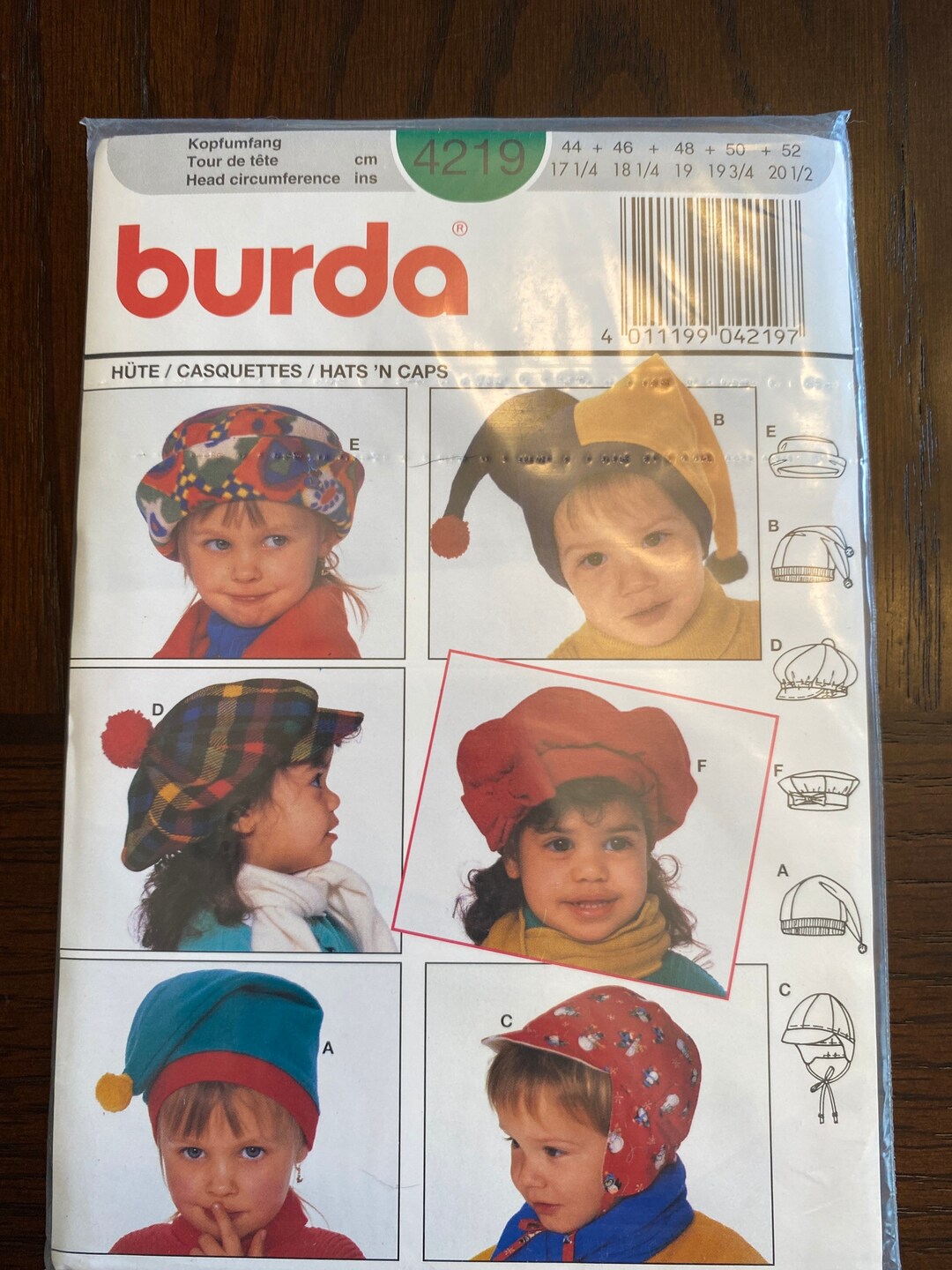 Children’s Hat Caps Toque Girls Boys Unisex Sewing Pattern Burda 4219 ...
