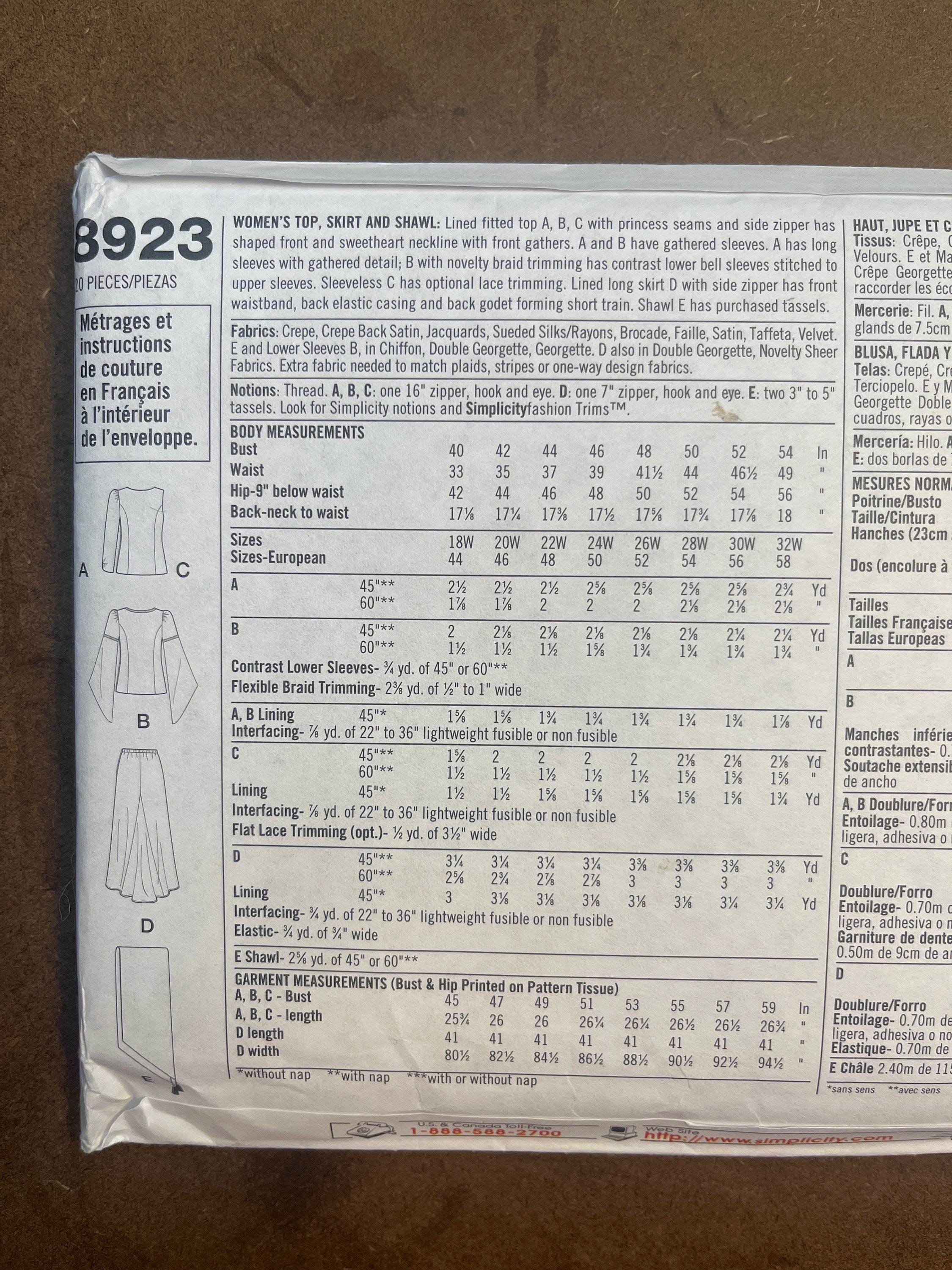 Shaped Front Fitted Top Skirt and Shawl Womens Misses Sewing Pattern ...