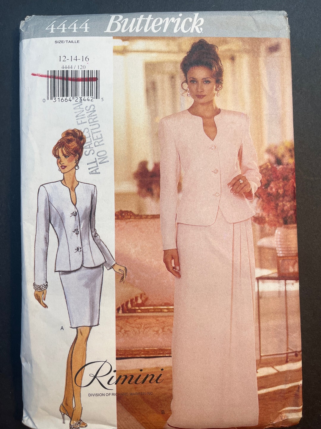 Fitted Above Hip Jacket and Semi Fitted Skirt Womens Misses Sewing ...