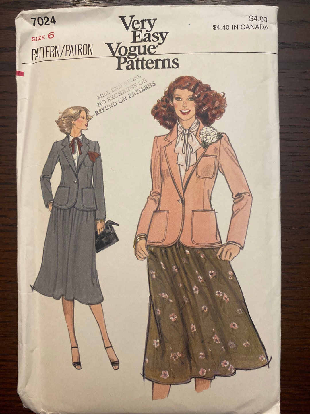 Above Hip Length Jacket and Skirt Womens Misses Sewing Pattern Vogue ...