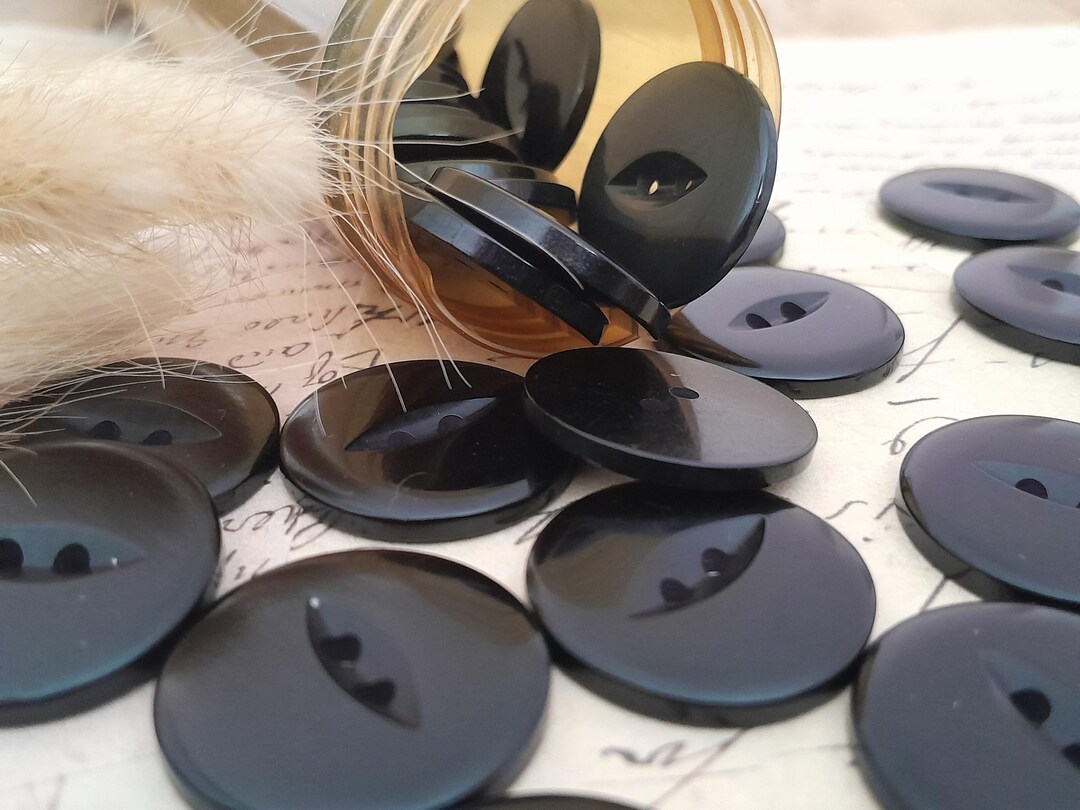 Large Black Fish Eye Buttons 23mm. Set of 10 Black Buttons - Etsy