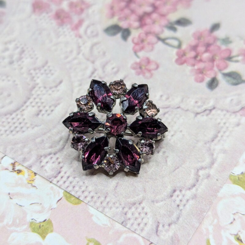 Purple Stone Brooch - Etsy