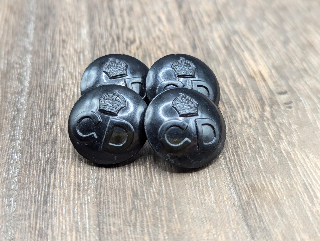 Vintage Black Civil Defense Military Buttons X 4. - Etsy
