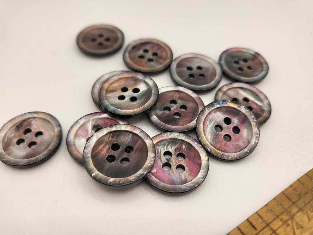 Faux MOP Plastic 19mm Buttons. Set of 12 Shell Effect Buttons. Faux ...