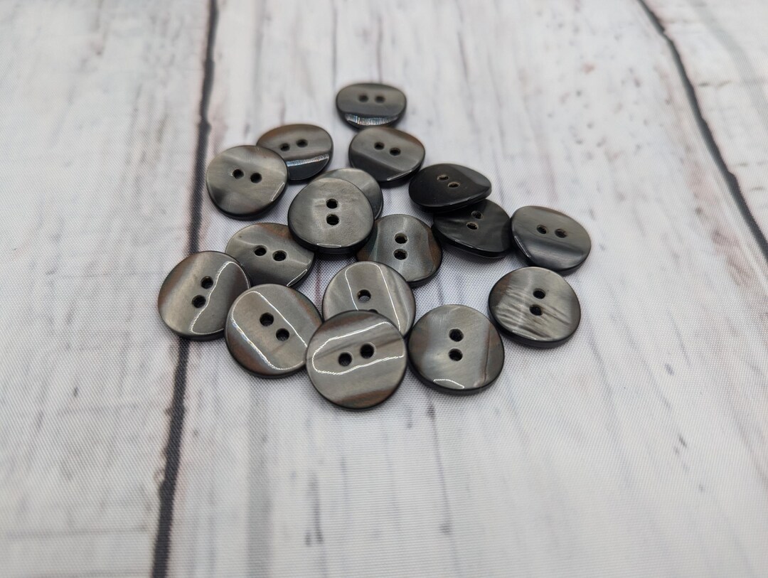 Grey Shimmer Buttons 19mm. Set of 10 Grey Buttons - Etsy
