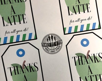 PRINTABLE Thanks A Latte Tag, Thank You Tag, Teacher Tag, Teacher ...