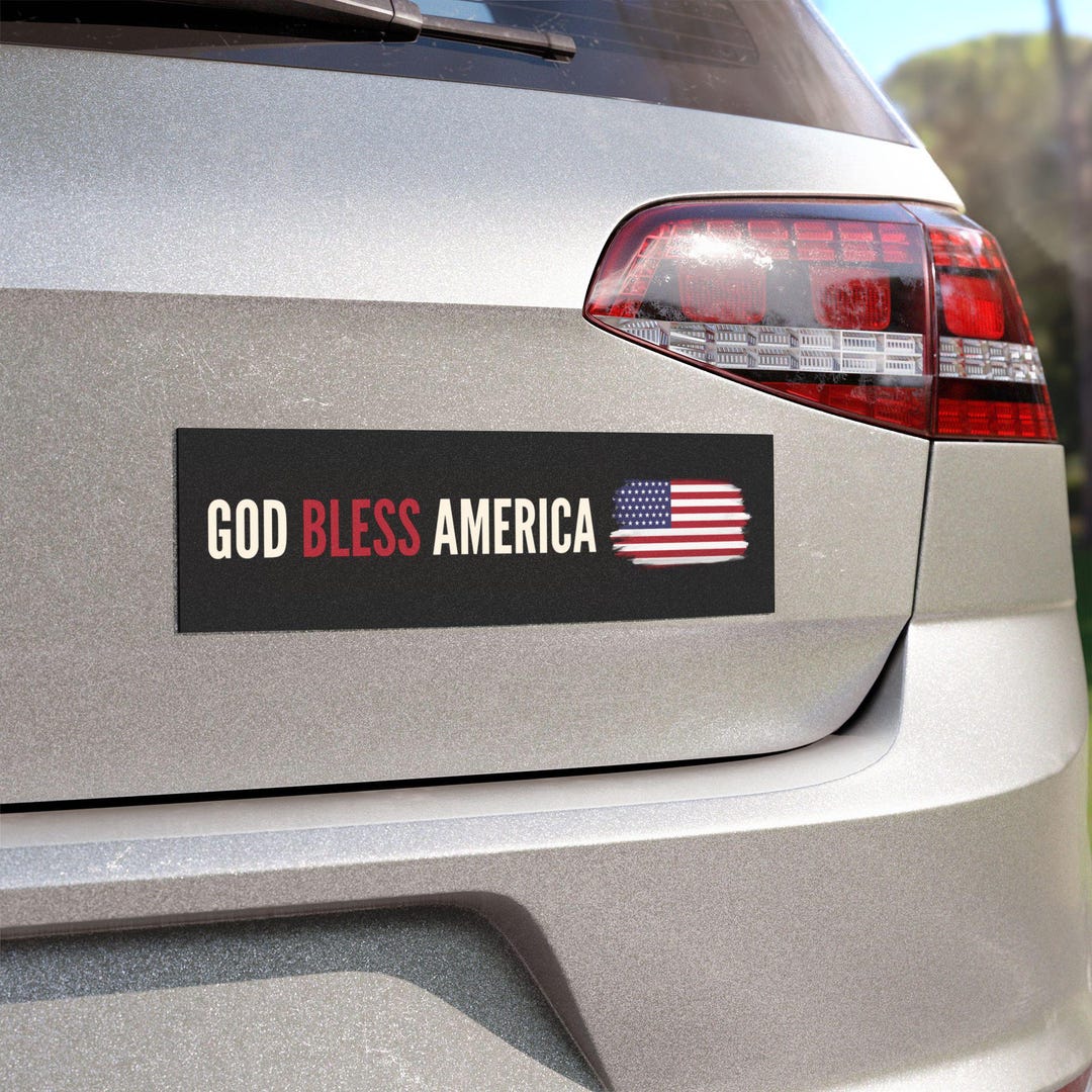 God Bless America Bumper MAGNET, USA Flag Magnet for Cars, Independence ...