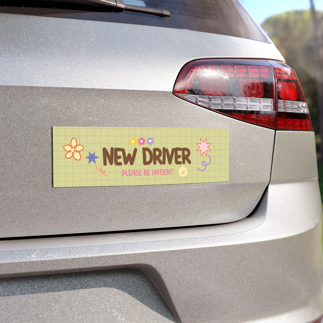 New Driver Car Magnet - Please Be Patient, Fun Auto Decor, New Driver ...