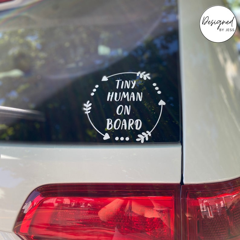 Tiny Human on Board Car Vinyl Decal Sticker Mom Car Sticker Minivan ...