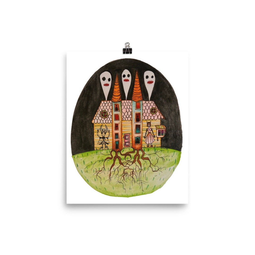 Haunted House Print - Etsy