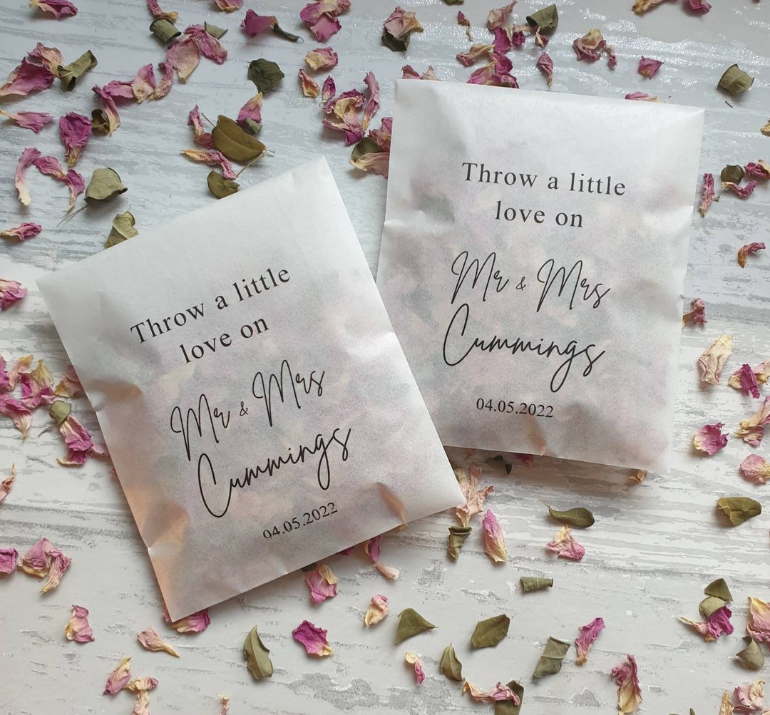 Biodegradable Confetti. Personalised Printed Pre Filled Packets ...