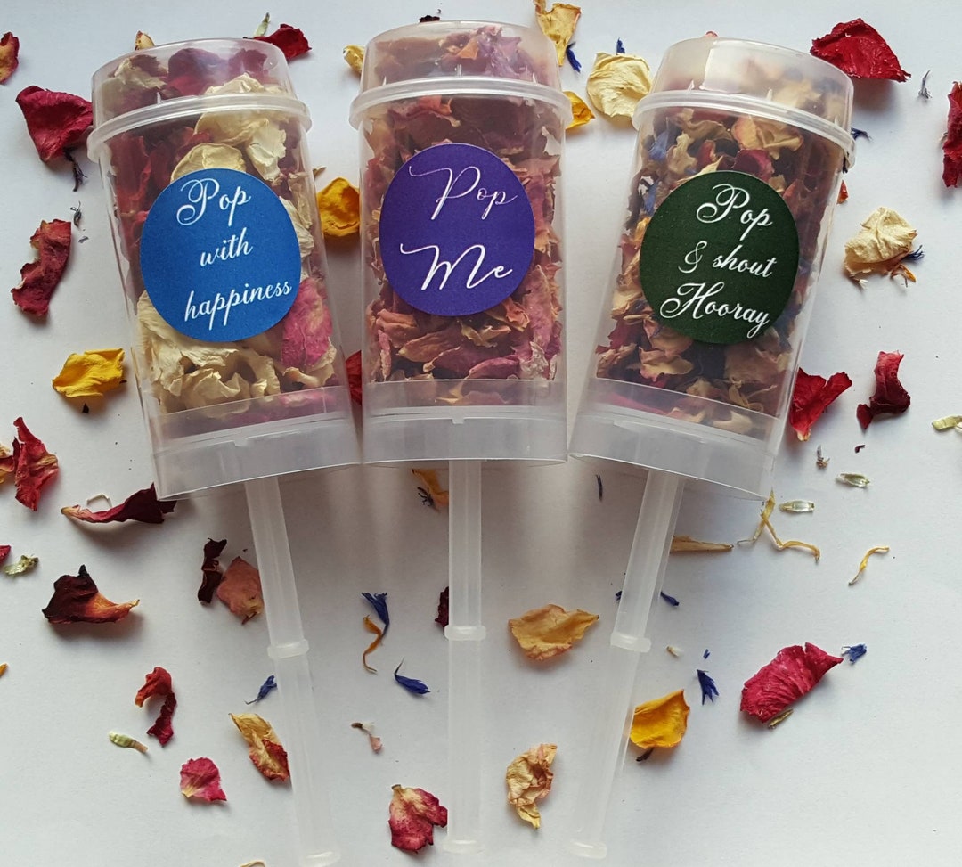 Biodegradable Confetti. Pre Filled Push Pop. Naturally Dried Flower ...