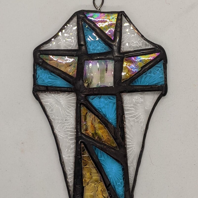 Stained Glass Window Hangings Cross - Etsy