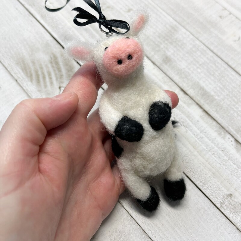 Needle Felted Cow - Etsy