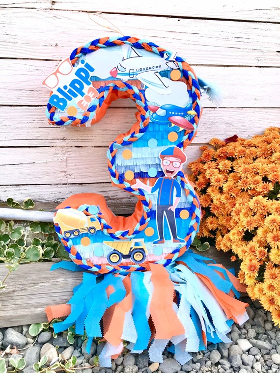 Blippi Number Three Piñata | Etsy