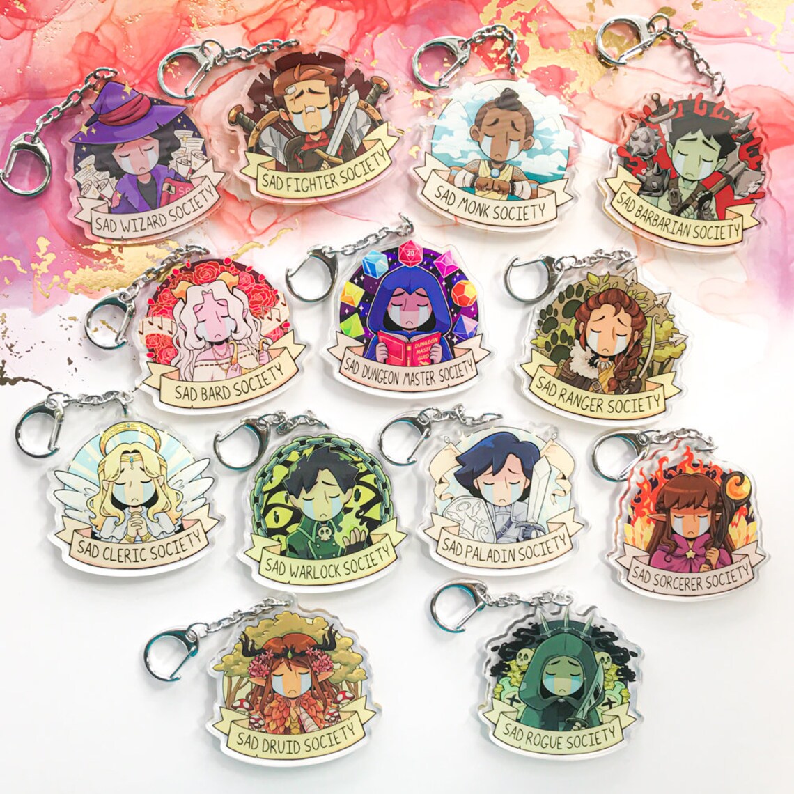 Sad D&D Society 2.5 Acrylic Charms | Etsy