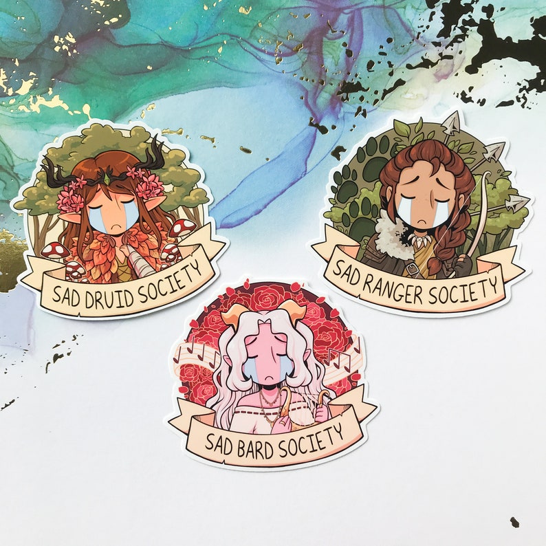 Sad D&D Society Stickers - Etsy