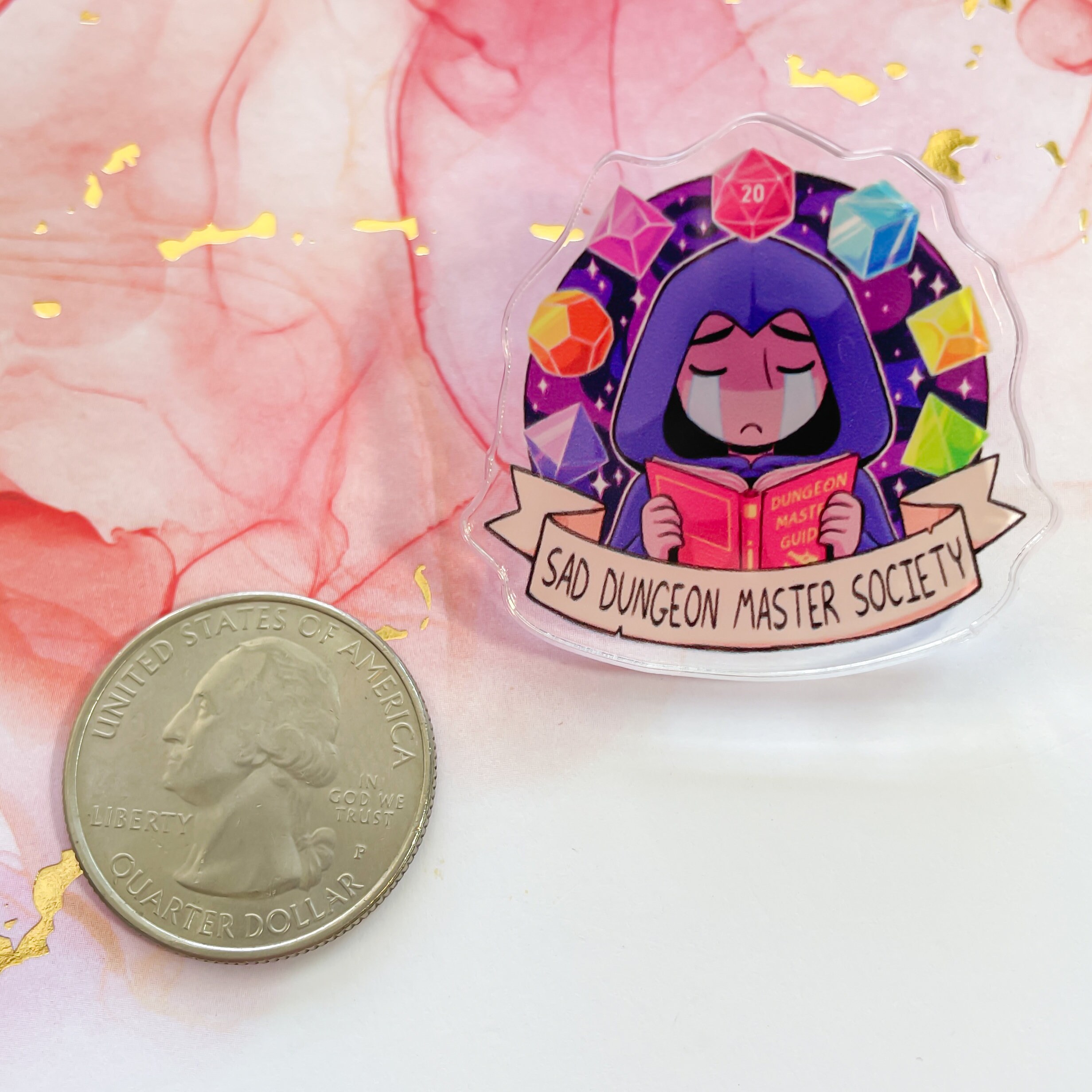 Sad D&D Society Acrylic Pins - Etsy