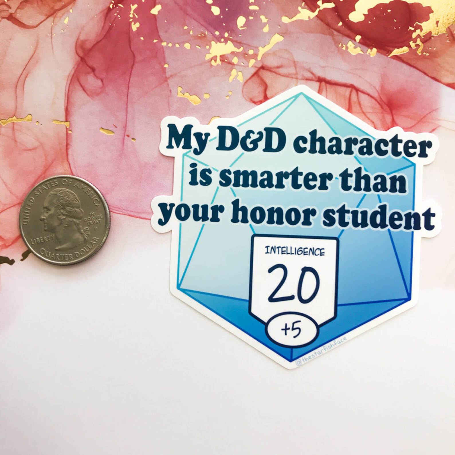 My D&D Character is Smarter Than Your Honor Student Sticker | Etsy