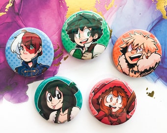 My Hero Academia Buttons - Etsy