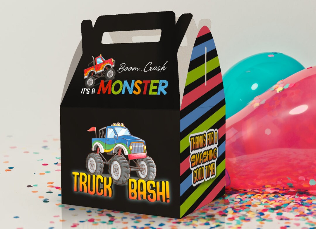 Monster Truck Party Favor Boxes - Etsy
