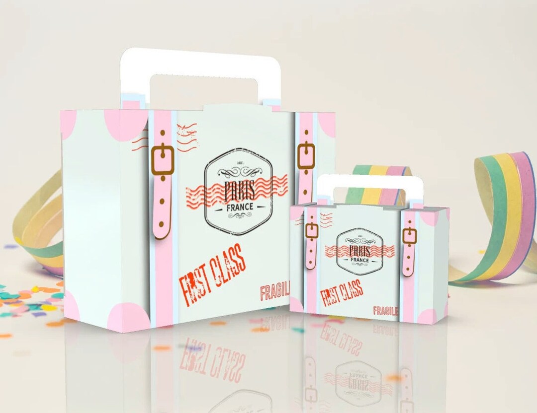 Paris Theme Suitcase Style Party Favor Boxes - Etsy