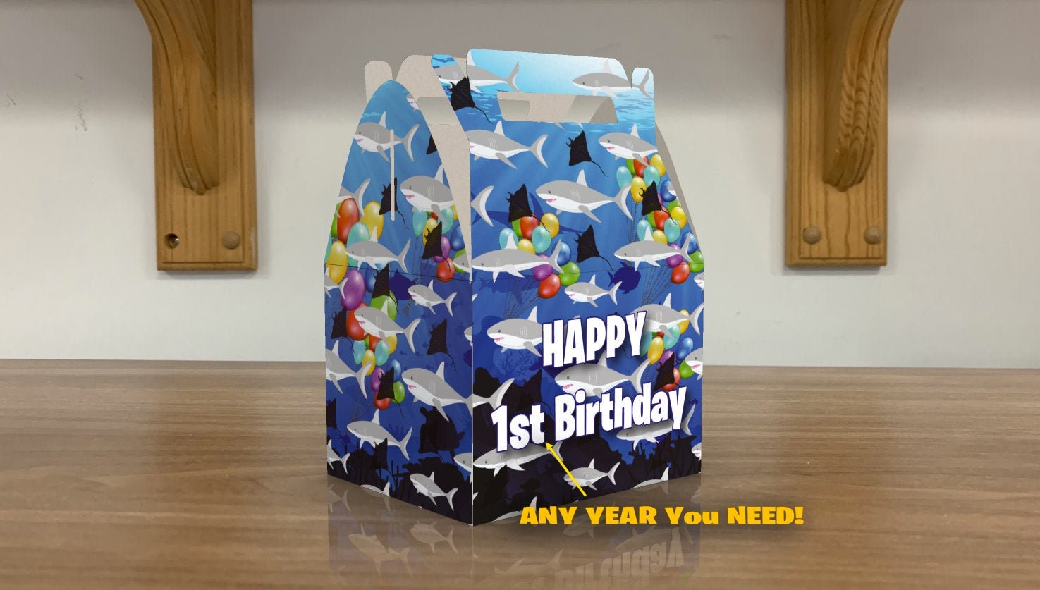 Sharks and Stingrays Birthday-any Year-party Favor Boxes - Etsy