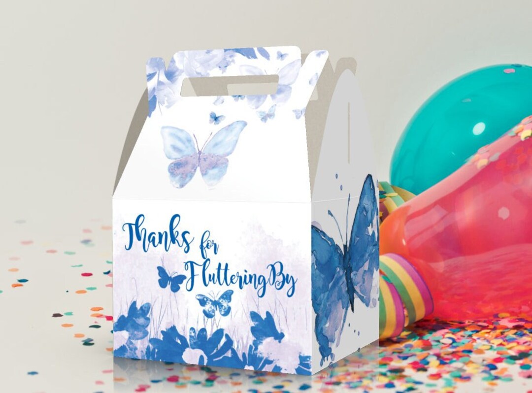 Blue Butterfly Party Favor Boxes - Etsy