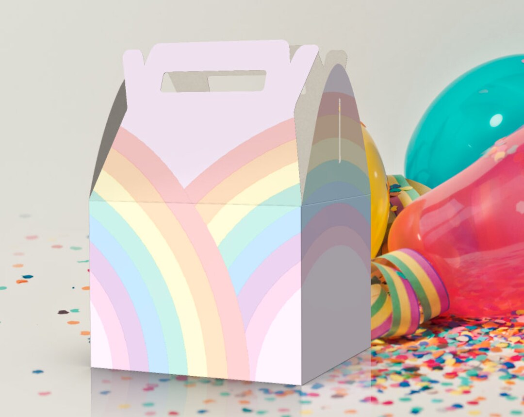 Pastel Rainbow Party Favor Boxes - Etsy