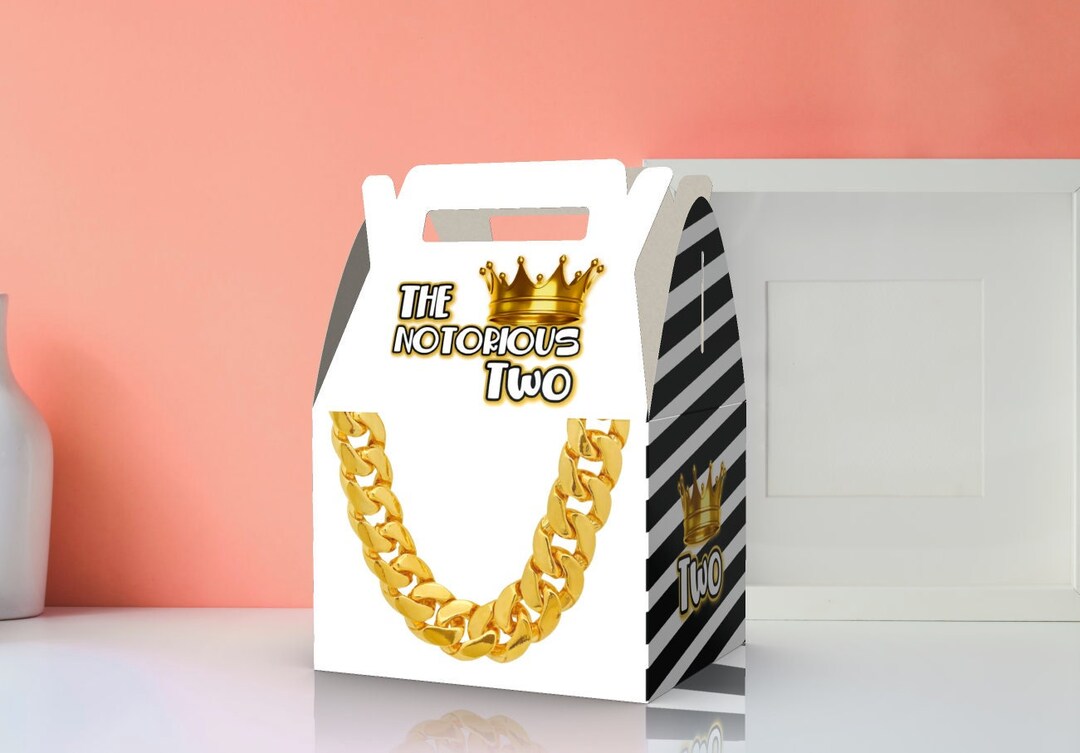 2nd Birthday Notorious Two Theme With Red Party Favor Boxes - Available ...