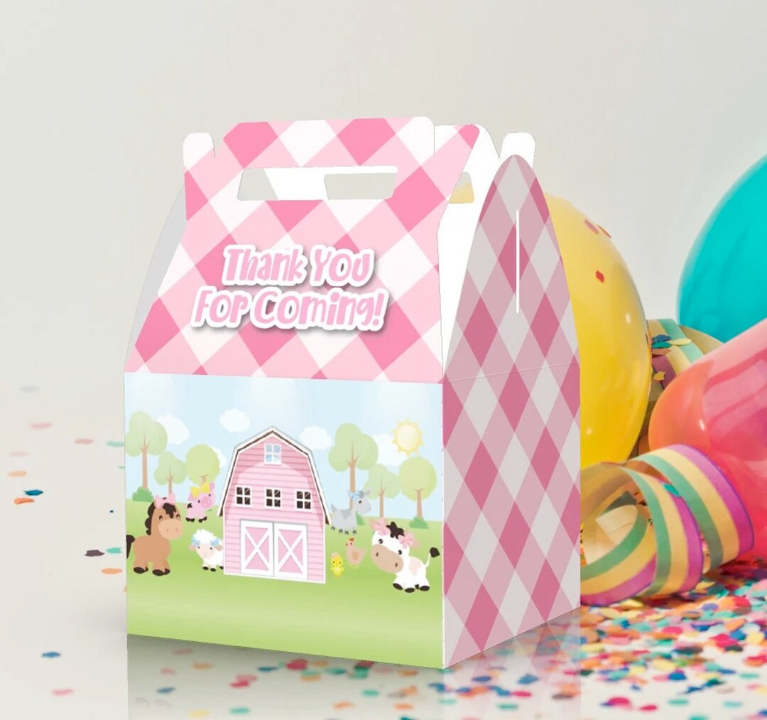 Pink Barn Farm Party Favor Boxes - Etsy Canada