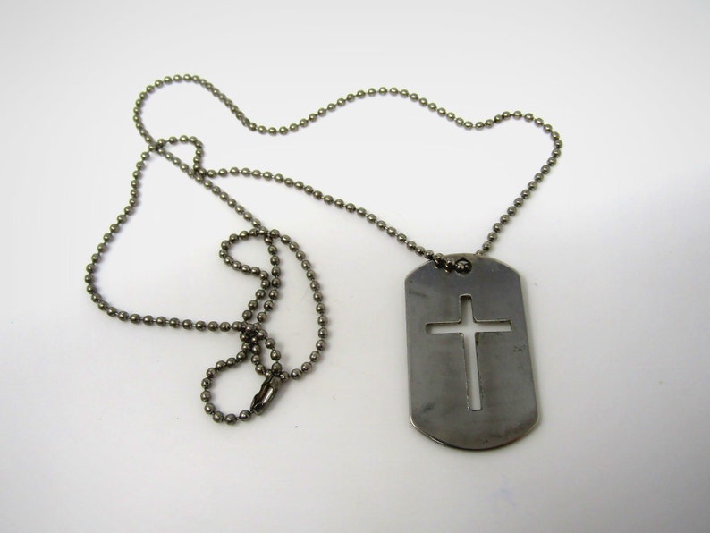 Christian Dog Tag: Cross Open Middle | Etsy