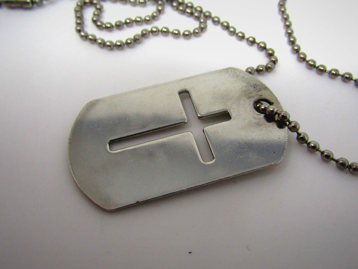 Christian Dog Tag: Cross Open Middle | Etsy
