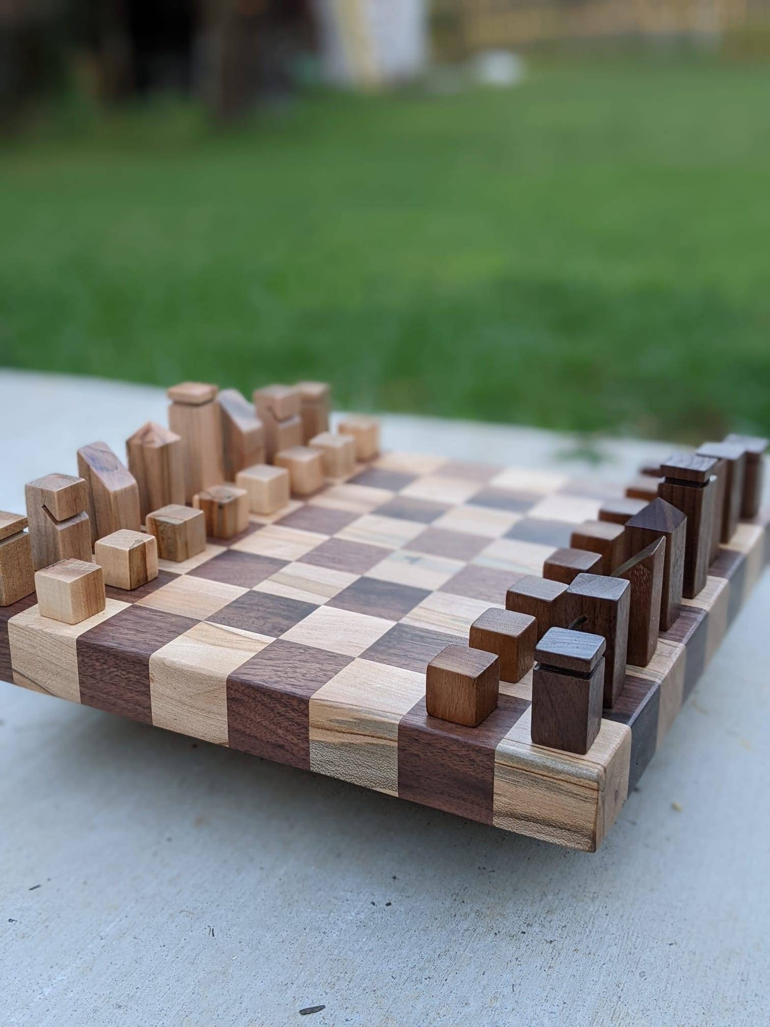 Natural Wood Modern Chess Set | atelier-yuwa.ciao.jp