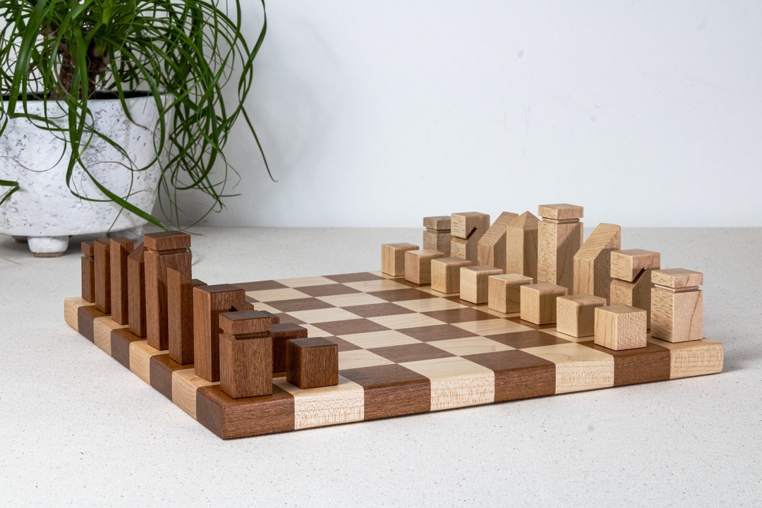 Mahogany Chess Set With Pieces Sapele and Clear Maple Chess Board ...