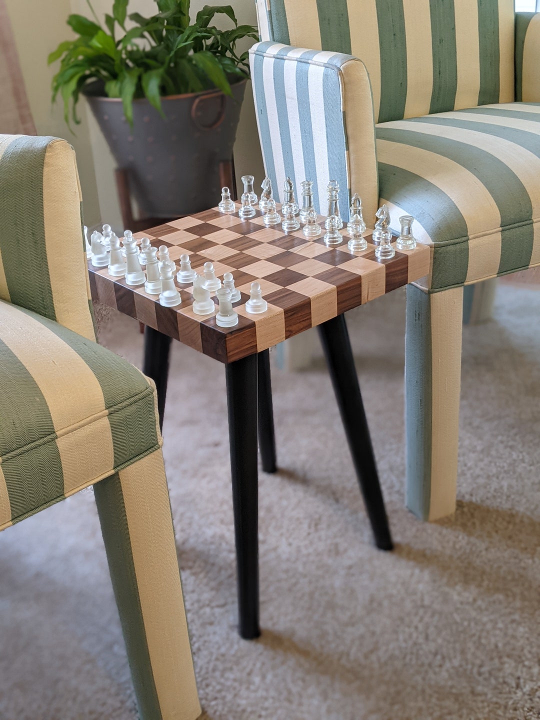 Modern Chess Table Checkers End Table Modern Chess Set Chess Table ...