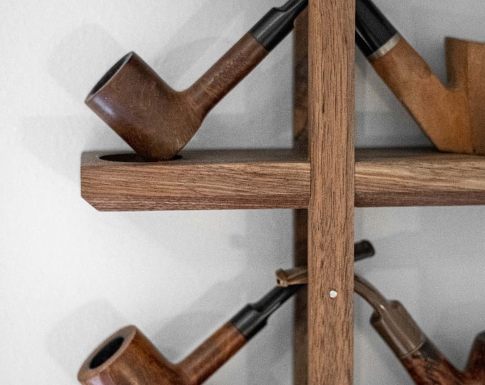 Vintage Wooden Pipe Rack Caddy With 3 Slots Wood Pipe Holder Authentic ...