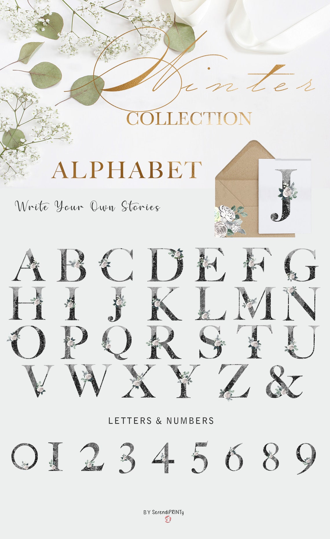 100 Winter Clipart Watercolor, Winter Clipart, Clipart Alphabet White ...