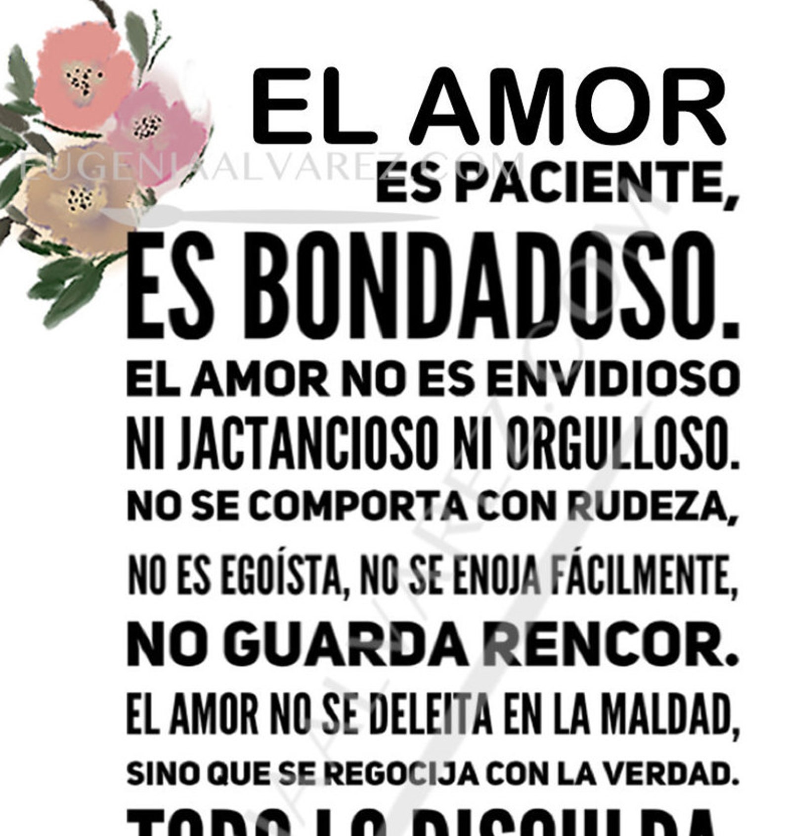 El Amor Es Paciente Es Bondadoso 1 Corintios 13:45 Spanish | Etsy El Amor Es Paciente Es Bondadoso 1 Corintios 13:45 Spanish | Etsy