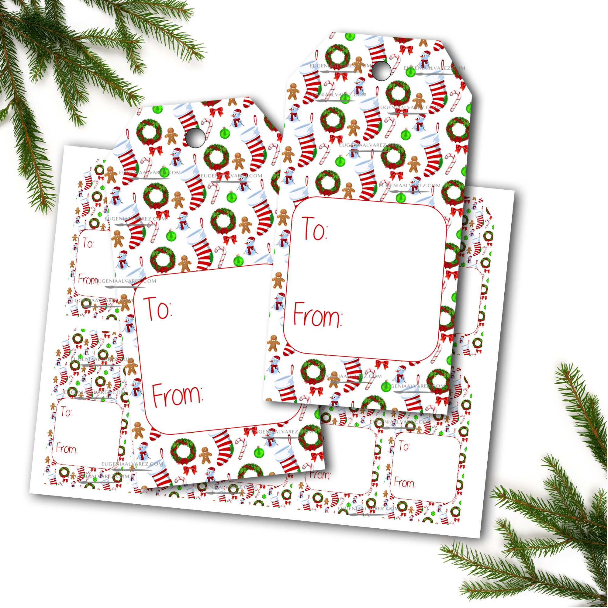 PRINTABLE Christmas Tags, Christmas Gift Tags, Christmas Tags, Holiday ...