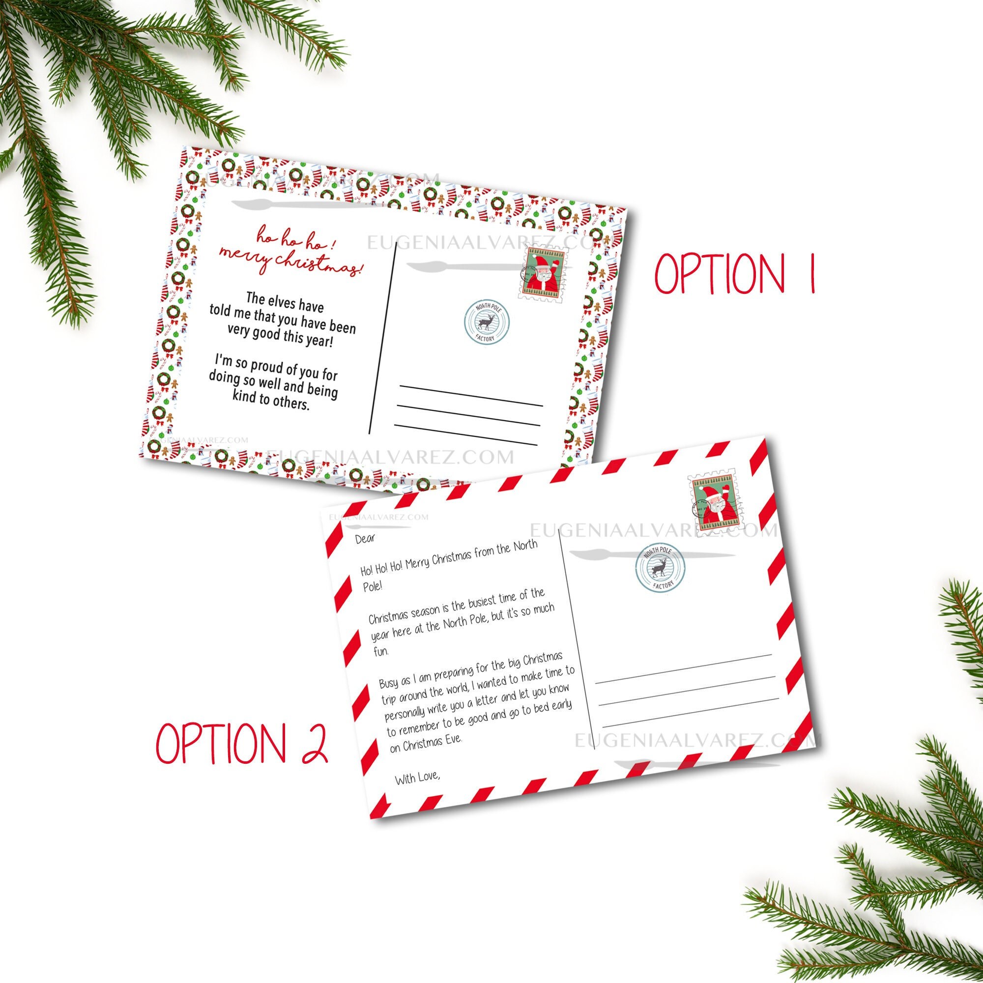 Santa's Printable Postcard, Christmas Postcard From Santa for Kids ...