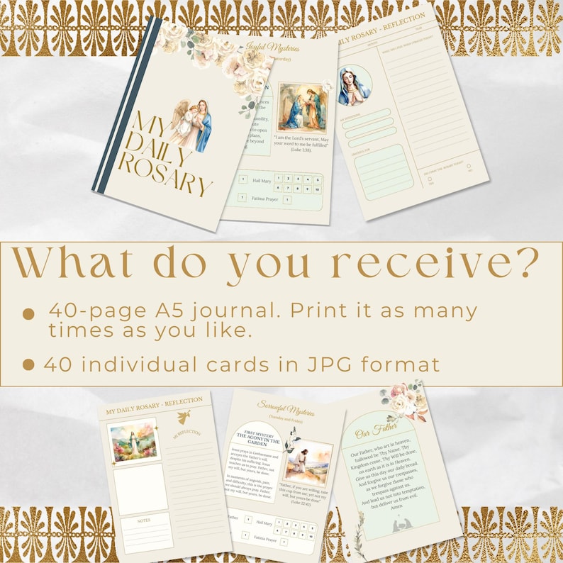 Catholic Rosary Journal, Mysteries of the Rosary, Rosary Prayer Cards ...