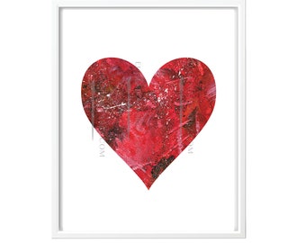 Red Heart Art Print | Etsy